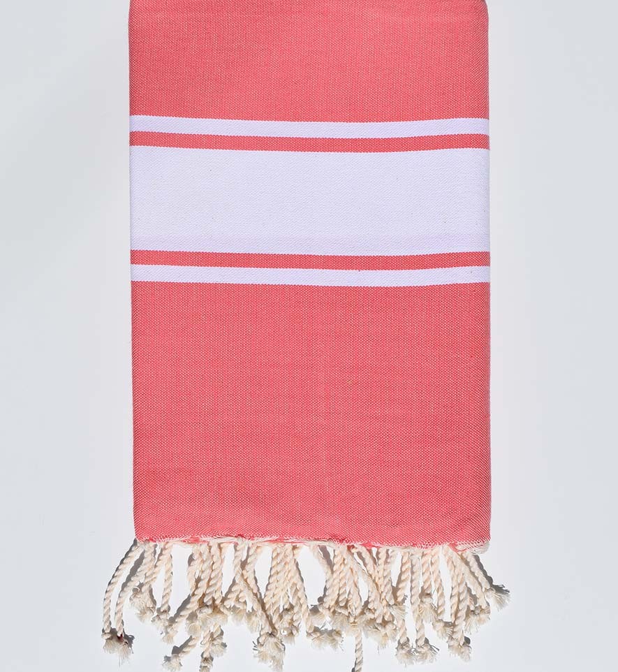 Serviette de Plage Fouta Rose Incarnadin | Coton Léger 100x200 – FOUTA ...