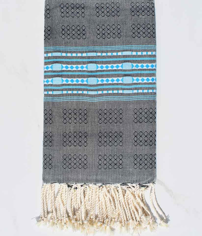 Fouta Thalasso bleu marine – Serviette plage spa absorbante coton ...