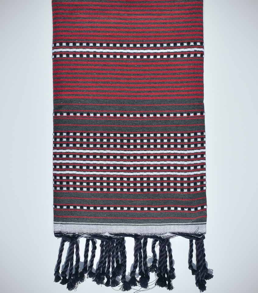 Fouta arabesque rouge andrinople- FOUTA TUNISIA