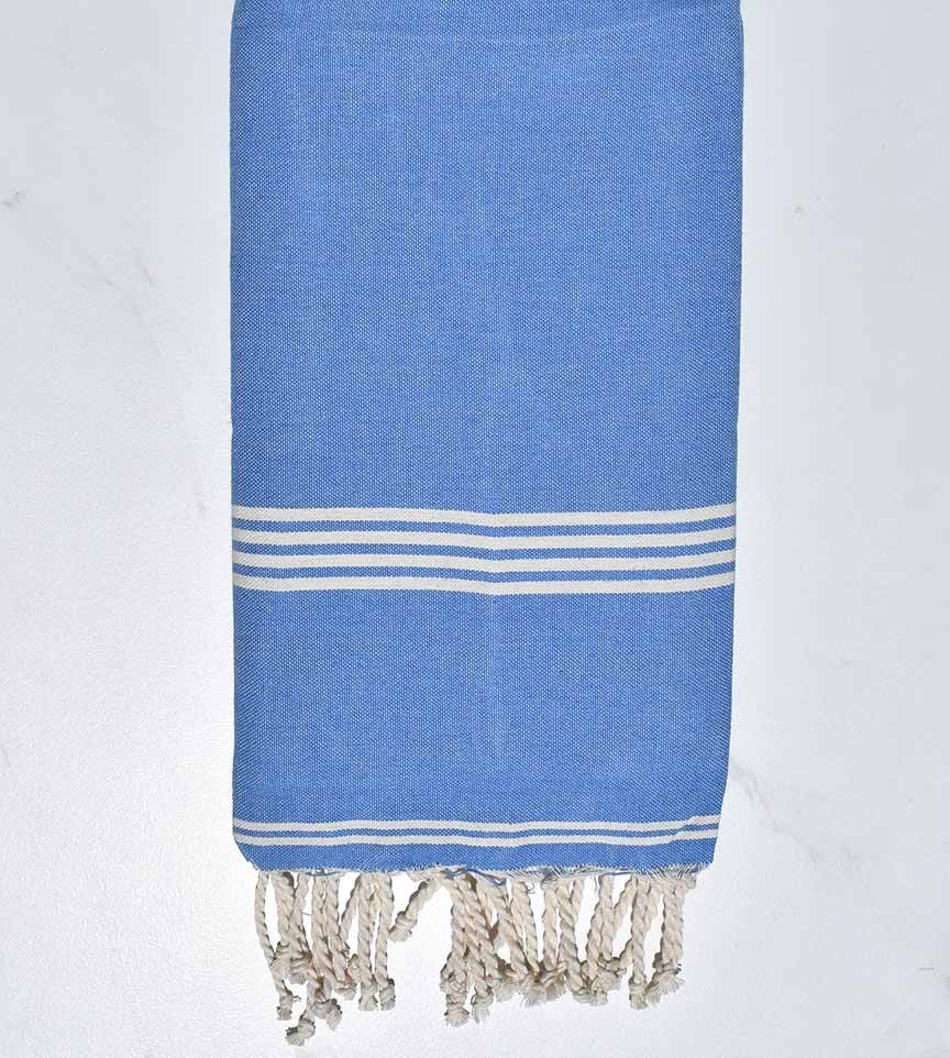 Fouta Mykonos en Coton Recyclé bleu roi - Mode verte - FOUTA TUNISIA