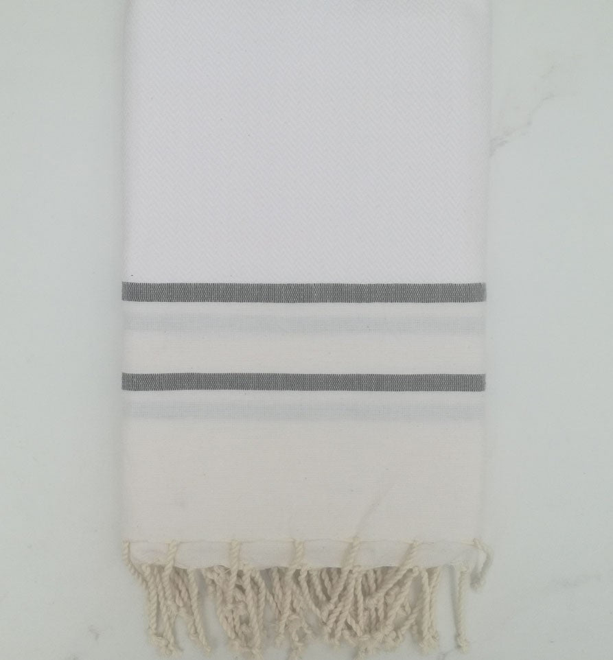 fouta chevron blanc - FOUTA TUNISIA
