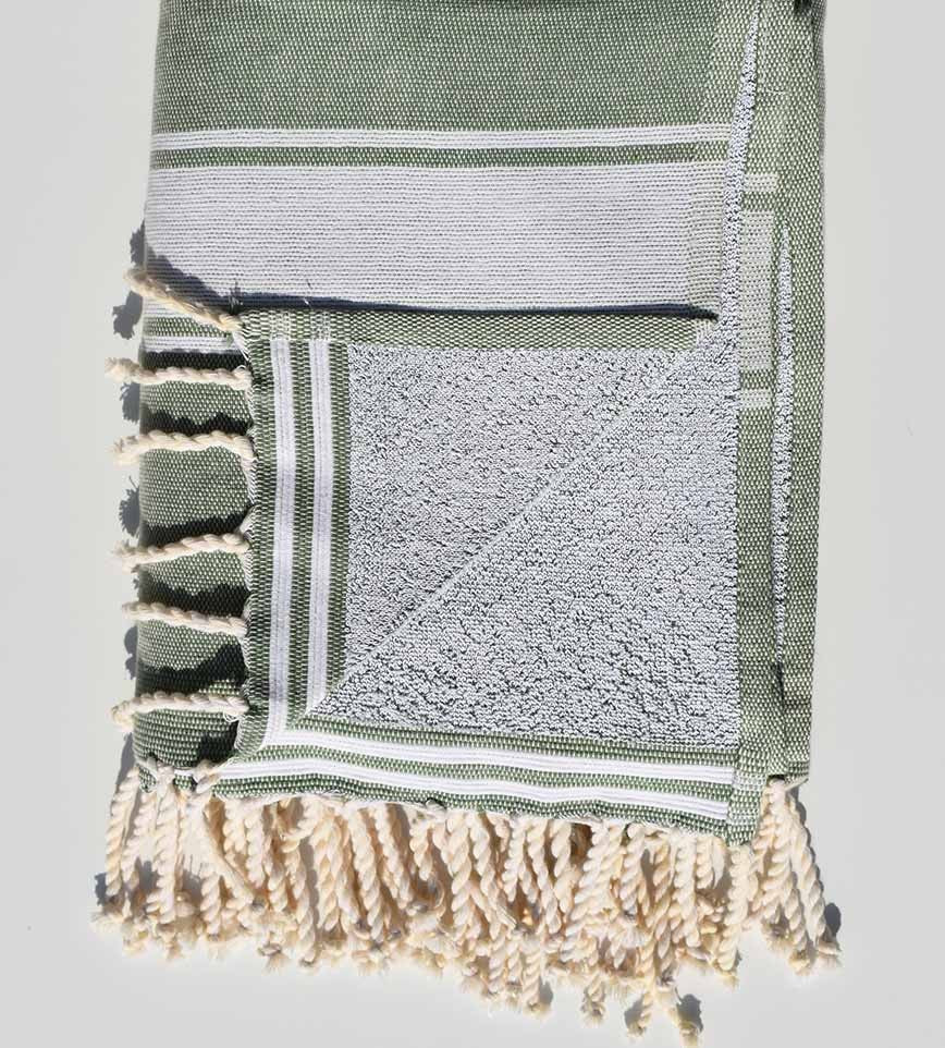 Fouta éponge vert pale - FOUTA TUNISIA
